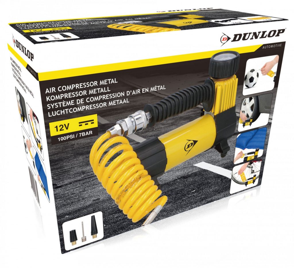 DUNLOP Metal Air Compressor – 12V – MSKA Solutions Ltd